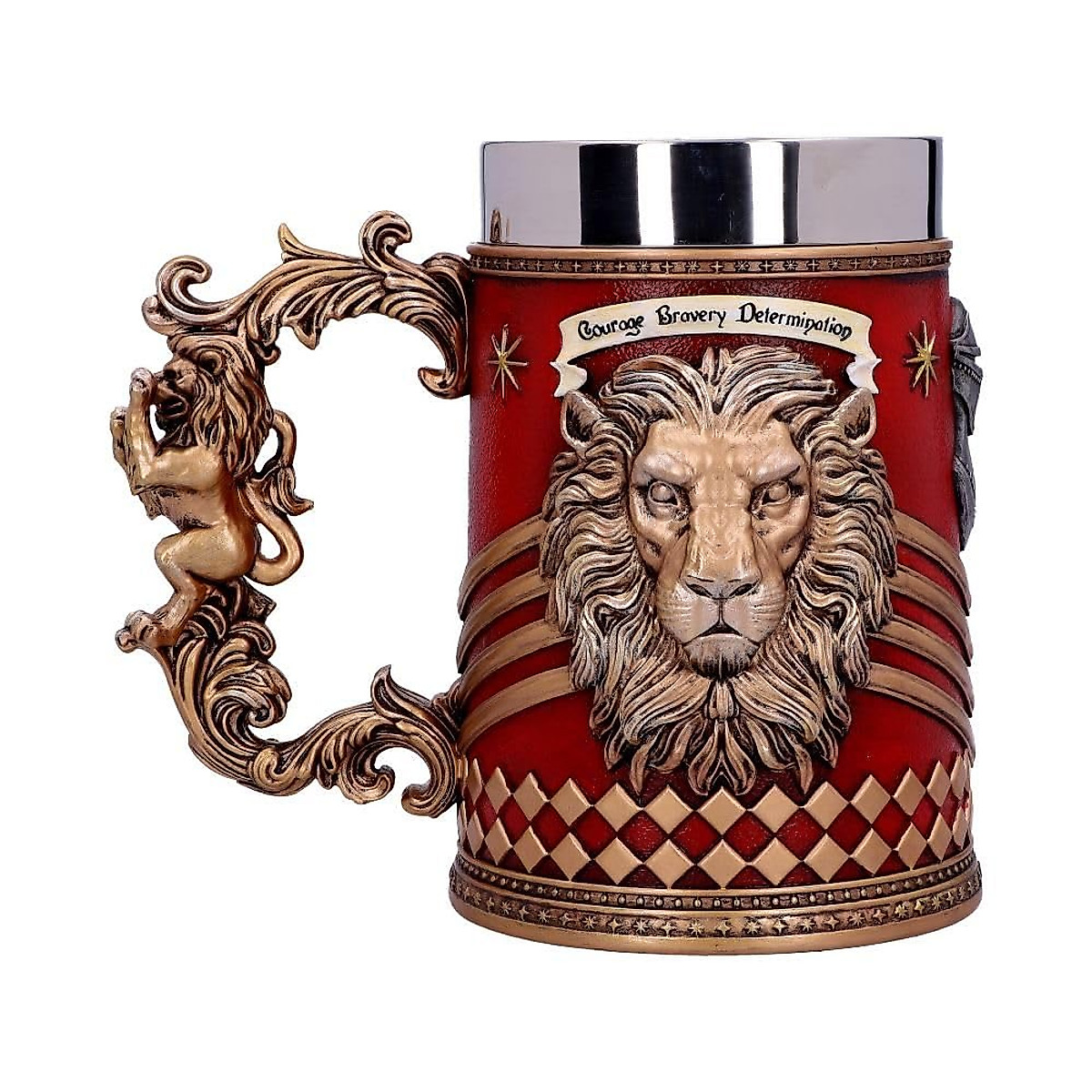 Nemesis Now Harry Potter Gryffindor Hogwarts House Collectible Tankard, 1 Count (Pack of 1), Red Gold, 650 milliliters