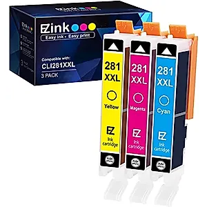E-Z Ink (TM) Compatible Ink Cartridge Replacement for Canon CLI-281XXL 281 XXL Compatible with PIXMA TR7520 TR8520 TS6120 TS6220 TS8120 TS8220 TS9120 TS9520 TS9521C Printer (3 Pack)