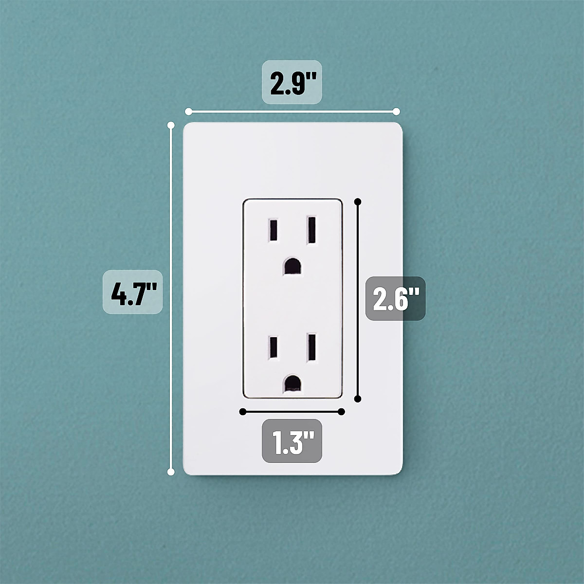 Bates- Screwless Decorator Wall Plates, Switch Plate Covers, 6 Pack, Screwless Wall Plates 1 Gang, White Switch Plate Covers, Switch Cover Plate, Wall Switch Cover, Electrical Outlet Cover Plate