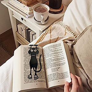 Curious Black Cat Bookmark: Locate Reading Progress with Cute Cat Paws, Reusable Creative Funny Hollow Cat Pattern Hanging Bookmark Page Markers(3pcs)