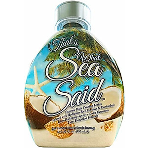 That’s What Sea Said Tanning Lotion - For Indoor Tanning Bed and Outdoor Sun - Safe for Face, Body and Tattoos - With Coconut Oil - No Bronzer