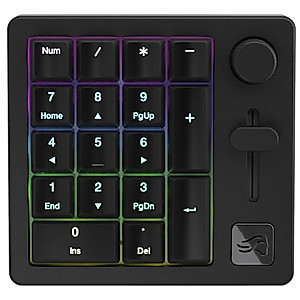 Glorious GMMK Macro Pad - Black Mechanical Numpad - 10 Key USB Keypad - Hotswap, Programmable Volume Knob, RGB Backlit, Wired & Wireless Bluetooth- Gaming Keyboard Number Pad