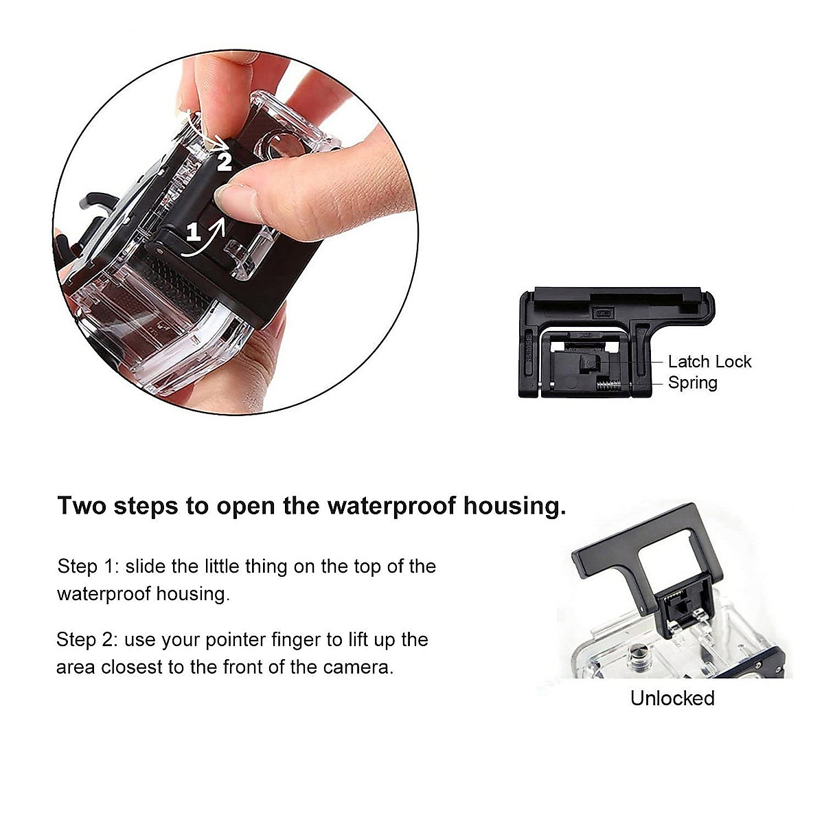 VVHOOY Waterproof Case Compatible with AKASO EK7000 EK5000/REMALI CaptureCam/Apexcam/Vemont/EKEN H9R/HLS/Jadfezy Action Camera Underwater Dive Housing Protective Case