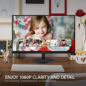 ViewSonic VA2447-MHJ 24" 1080p Monitor with Advanced Ergonomics, FreeSync, 100Hz, Ultra-Thin Bezel, Eye Care, HDMI, VGA (Renewed)