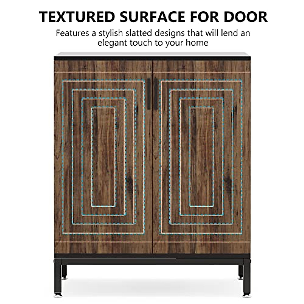 TRIBESIGNS WAY TO ORIGIN Shoe Cabinet, 20 Pairs Modern Shoe Storage Cabinet with Doors, 6-Tier Freestanding Entryway Shoe Organizer Rack for Living Room, Closet, Rustic Brown