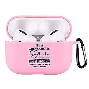 Greys ANAT0MY Merchandise,ANAT0MY Shockproof Protective Premium Silicone Cove for AirPods Case 3 & Pro (Pink1)