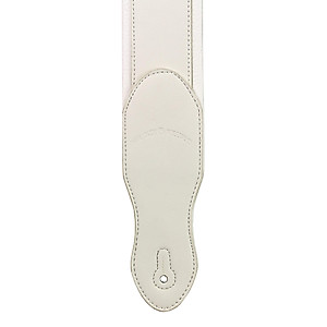 Walker & Williams G-04-WHT Ivory White Handmade Guitar Strap With Arctic White Padded Glove Leather Back For Acoustic, Electric, And Bass Guitars