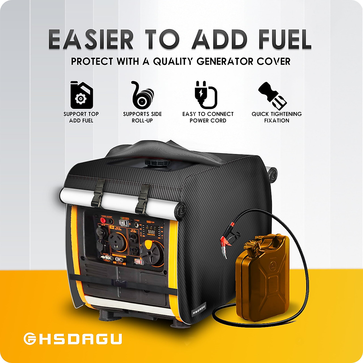 HSDAGU Generator Cover,Outdoor Generator Cover with Visual Control Window,600D+210D Waterproof Oxford cloth,Size of 24 "Lx19" Wx21 "H inches,Suitable for Champion 200988 ,Wen58380i DF451i.etc (black).