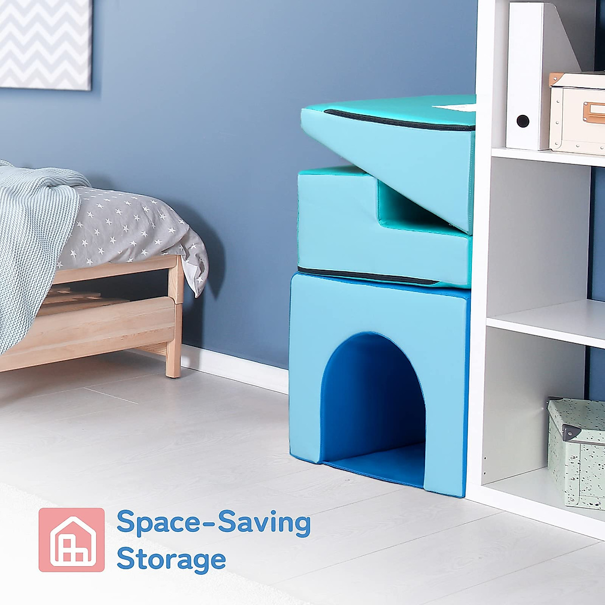 JOYMOR Indoor Soft Foam Climber Play Sets, Beginner Toddler Climber with Slide, Stairs and Ramp, Indoor Climbing Toys for Toddlers Kids and Children