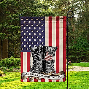 Artsy Woodsy 4th of July Independence Day Decorations God Bless America US Veteran American Soldier Fallen Hero Patriotic Military Burlap Garden Flag 12.5x18" Double-sided All-weather Yard Outdoor (01 (12x18"))