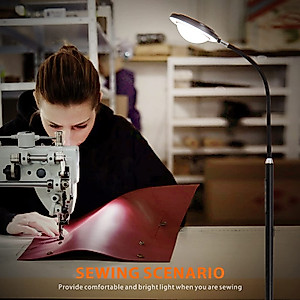 XXEAN Super Bright LED Floor Lamp with Remote,22W Dimmable Standing Lamp for Bedroom,Adjustable 10 Levels Brightness Tall Lamp with Timer,Touch Control Black Floor Lamp for Living Room