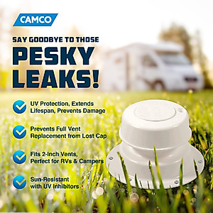 Camco 40034 Replacement Plumbing Vent Cap (Polar White)