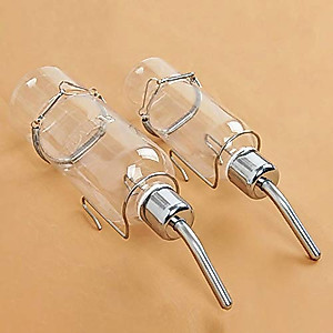 Opla3ofx Dog Drinking Bowl, Hamster Dispenser Bottle, Pet Automatic Water Bottle Drinker Rabbit for Small Animal Guinea Pig, Rabbit, Guinea Pig, Rat, Gerbil, Chinchilla Transparent Color-s S