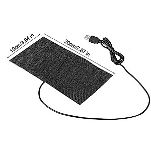 USB Seat Heating Sheet, Electric Heating Pad Black 5V USB Carbon Fiber Heating Mat Hand Warmer 20x10cm Mouse Pad Warm Blanket USB Heating Film for Warm Shoulder,Neck,Waist,Back,Abdomen, 35-45 Degrees