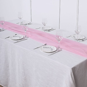 TABLECLOTHSFACTORY 22" x 80" Pink Premium Chiffon Table Runner for Weddings Party Banquets Decor Fit Rectangle and Round Table