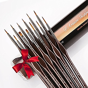 Miniature Paint Brushes Art. Minute Series XII 12pc Fine Detail Paint Brush Set for Model Miniature Painting Kit. Fine Point Small Artist Brushes for Acrylic Painting Oil Watercolor Warhammer 40K