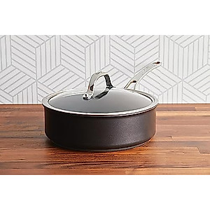 Anolon X Hybrid Nonstick Induction Saute Pan With Lid, 3.5 Quart - Charcoal Gray