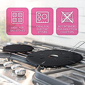 Cast Iron Heat Diffuser for Gas Stove – 2 Sizes Included – 8.25 and 6.75 Inch Heat Diffusers for Electric Stove - Gas Heat Plate - Cast Iron Simmer Plate for Gas Burners