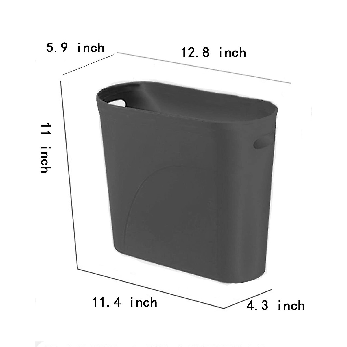 YAZEES Bathroom Small Trash Can, 3 Gallon Slim Plastic, White