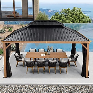 PURPLE LEAF 11 Pieces Patio Dining Set Wicker Outdoor Furniture Rectangular Table and Chairs Set for Garden Deck Teak-Finish Aluminum Frame Backyard Kitchen Set, Cushions and Pillows Included