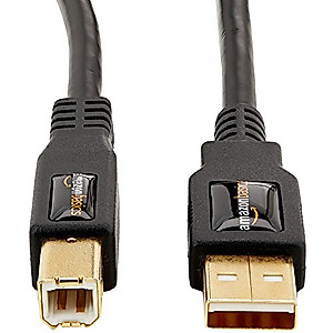 Amazon Basics USB 2.0 Printer Cable - A-Male to B-Male Cord - 6 Feet (1.8 Meters), Black