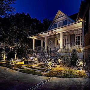 Yard Decor, 2 Pack Solar Lights Outdoor Waterproof Garden Lights IP65 2 Lighting Modes Solar Firework Lights for Garden Patio Yard Pathway Parties Christmas Porch Farmhouse Decor,Warm White