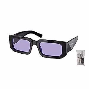 Prada PR06YS 02Z01O 53MM Black/Blue/Violet Rectangle Sunglasses for Men + BUNDLE with Designer iWear Complimentary Eyewear Kit