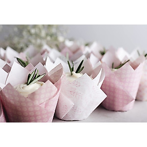 Ashleigh's Tulip Cupcake Liners - 100 Blush Ferns Cupcake Wrappers, Baking Cups, Muffin Cups, Cupcake Cups