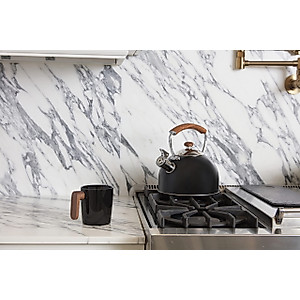 Phantom Chef Tea Kettle | 2 Quart, 2.7 L | Stainless Steel | Stay-Cool Touch Handle | Whistle Sounds when Water Boils | Hand wash | Anti-Rust | Teakettle Teapot All Heat Sources | Full Handle (Green)