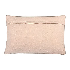 Main + Mesa Embroidered Cotton Geometric Lumbar Pillow, Blush