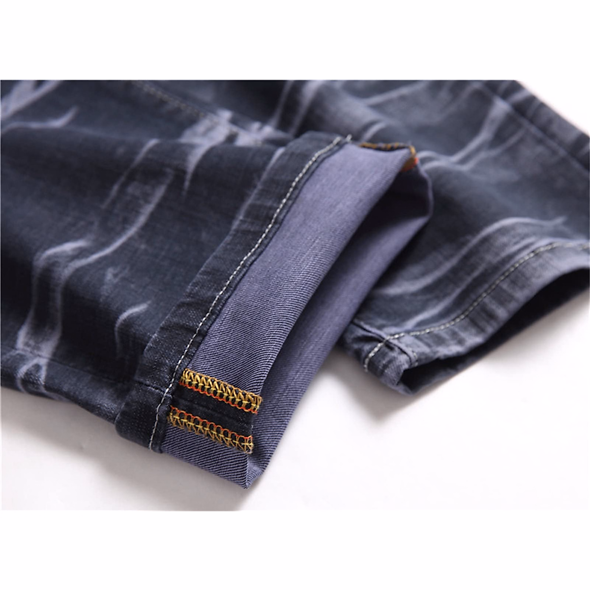 Men's Stylish Tied Dyed Jeans Ripped Stretch Printed Slim Fit Denim Pants Casual Straight Washed Distressed Jean (Purple,30)