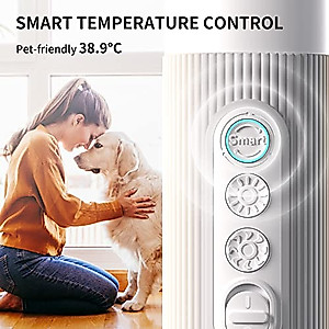 uahpet Pet Dryer for Dog, Portable Handheld Pet Grooming Hair Dryer Less Noise Dog Blow Dryer with NTC Smart Temperature Control High Velocity Pet Force Dryer for Household Travel Camping