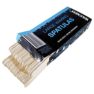 Waxness Wax Necessities Extra Polished Birchwood Rounded Body Wax Spatulas Applicators 100 Pack