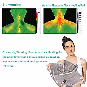 Neck Heating Pad,Haniperis Heated Neck Shoulder Wrap with Auto Shut Off and 3 Adjustable Temperature,Electric Thermal Compress Neck Brace,Heat Therapy for Soreness & Stiffness Pain Relief (XL)