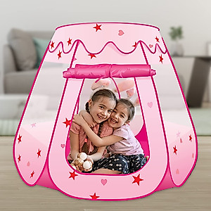 ArtCreativity Princess Pop Up Tent, Kids Playhouse Tent with a Carry Bag, Foldable Princess Tent for Girls and Boys, Kids Ball Pit Toys for 3,4 Year Old Girl, Indoor & Outdoor Play Tent for Kids