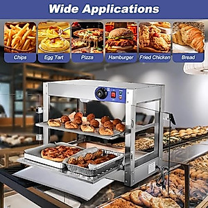 Commercial Food Warmers - 110V Large Capacity Door Pastry Display Case,Commercial Countertop Food Warmer Display Electric Food Display Warmer for Pizza, Hamburger, and Food