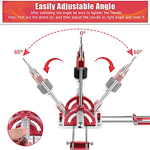 Portable Drill Guide Self-Centering Portable Drill Guide w/Chuck Key, 0° To 60° Angle Drill Guide w/Easy-To-Read Protractor Scale,Multi-Angle Drill Guide With Self-Centering Base Woodworking Furniture