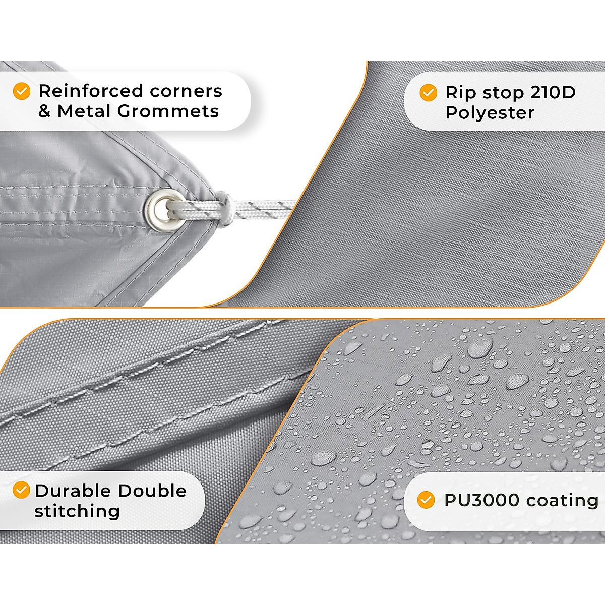 Foxelli Hammock Rain Fly - Waterproof Lightweight Tent & Hammock Rain Tarp for Camping, Backpacking w/Easy Setup Including Extra Long Guy Lines & Stakes