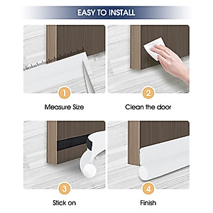 Door Draft Stopper, Draft Stopper for Bottom of Door 36inch, Adjustable Door Soundproofing Sweep Noise Blocker for Interior Exterior Doors