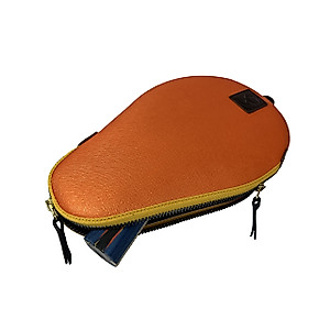 OneJoy Table Tennis Racket Bag, Single Ping Pong Paddle Case, Table Tennis Racket Cover, Ping Pong Bat Case for Single Table Tennis Bag with Zipper [ Orange] 11 inch x 6.7 inch (28cm x 17cm)