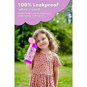 JARLSON® kids water bottle - MALI - insulated stainless steel water bottle with chug lid - thermos - girls/boys (Princess 'Mosaic', 12 oz)