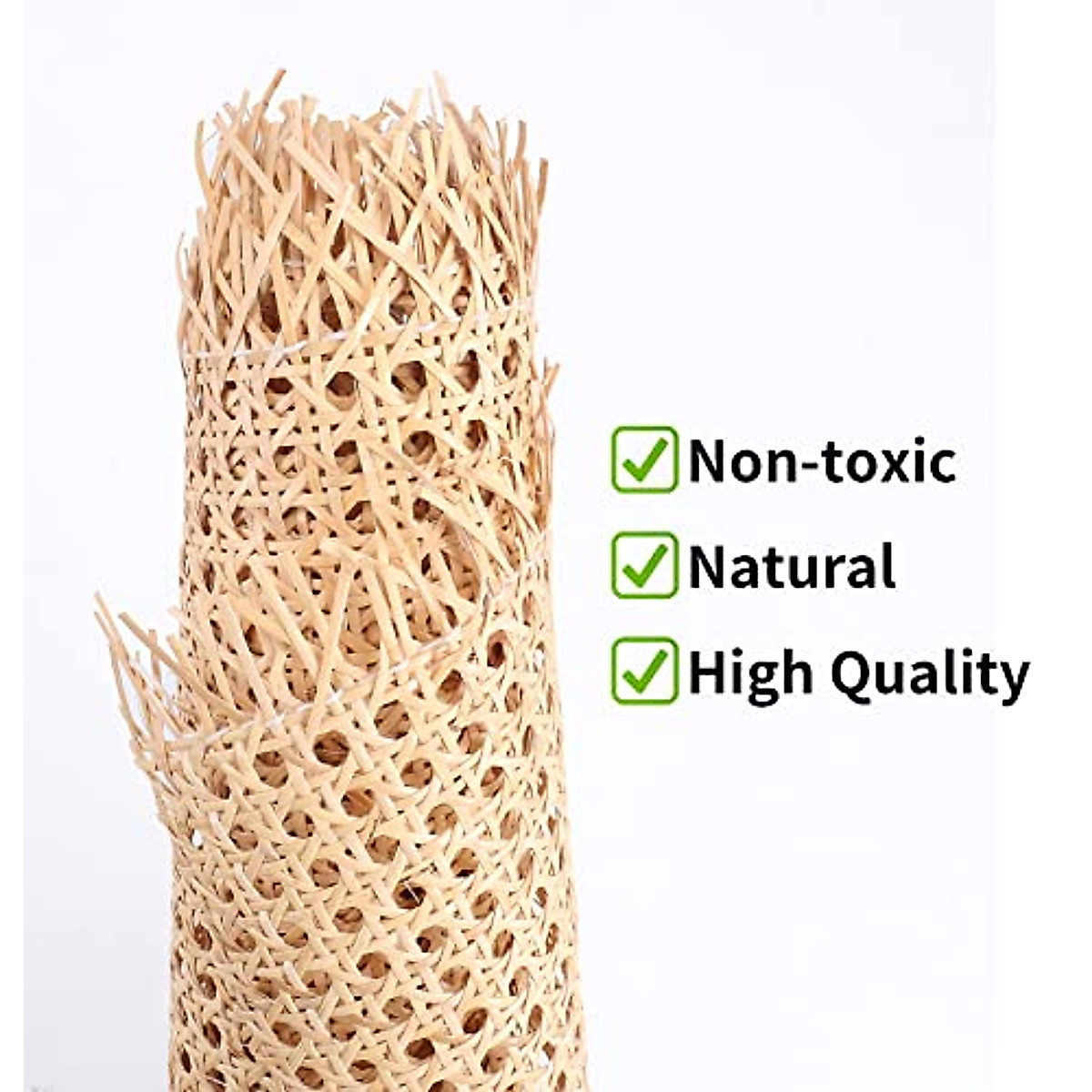 14" Width Cane Webbing 3.3Feet, Natural Rattan Webbing for Caning Projects, Woven Open Mesh Cane for Furniture, Chair, Cabinet, Ceiling