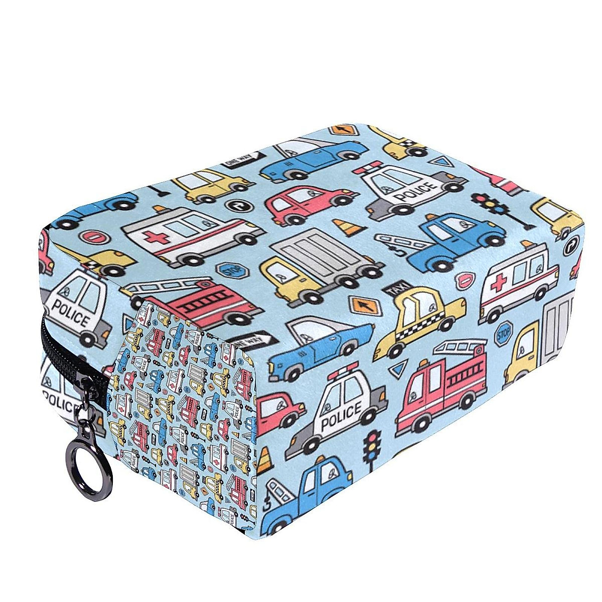 TBOUOBT Cosmetic Travel Bags, Makeup Case, Makeup Bag for Toiletries, Cartoon Various Cars