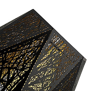 Medium Modern Style Lamp Shades with Multiple Sides, ALUCSET Metal Lampshade with Pattern of Trees for Table Lamp and Floor Light, 7 x 13.8 x 9.5 Inch, Spider (Black/Gold)