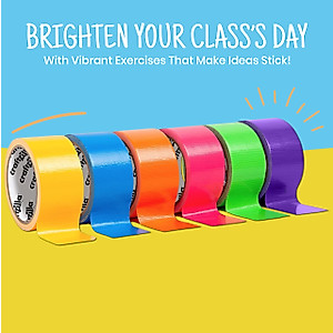 Craftzilla Rainbow Colored Duct Tape — 6 Bright Duct Tape Colors — 10 Yards x 2 Inch — Waterproof Duct Tape — Colored Duct Tape Multipack for Arts — Heavy Duty Duct Tape — Color Duct Tape Rolls