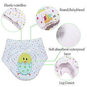 Baby Girls' Training Pants Reusable 5 Pack Toilet Training Underwear Panties Nappy Size 80 18Months 2T