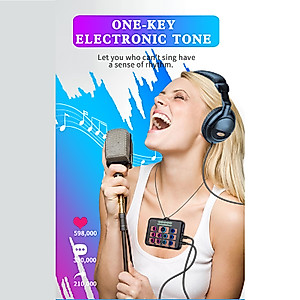 Hosabely Voice Changer, Compact Sound Card for PS4/PC/Xbox/Switch/Phone/Pad,Sound Effects Machine Mixer Board for Skype YouTuber Karaoke Gaming Recording Live Streaming with Microphone/Green LED Light