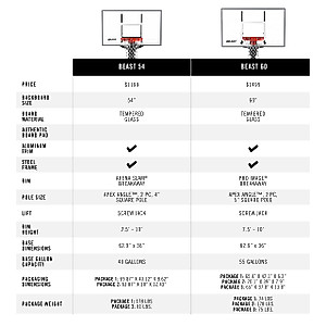 Spalding The Beast® 60" Tempered Glass Portable Basketball Hoop
