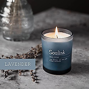Lavender Scented Candle Gifts for Women, All Natural Soy Wax, Dream Further Candle, Soulink Unique Decorative Candles, 14.7 oz Glass Jar, 40 Hours Burn Time, Perfect Gifts with Gift Box