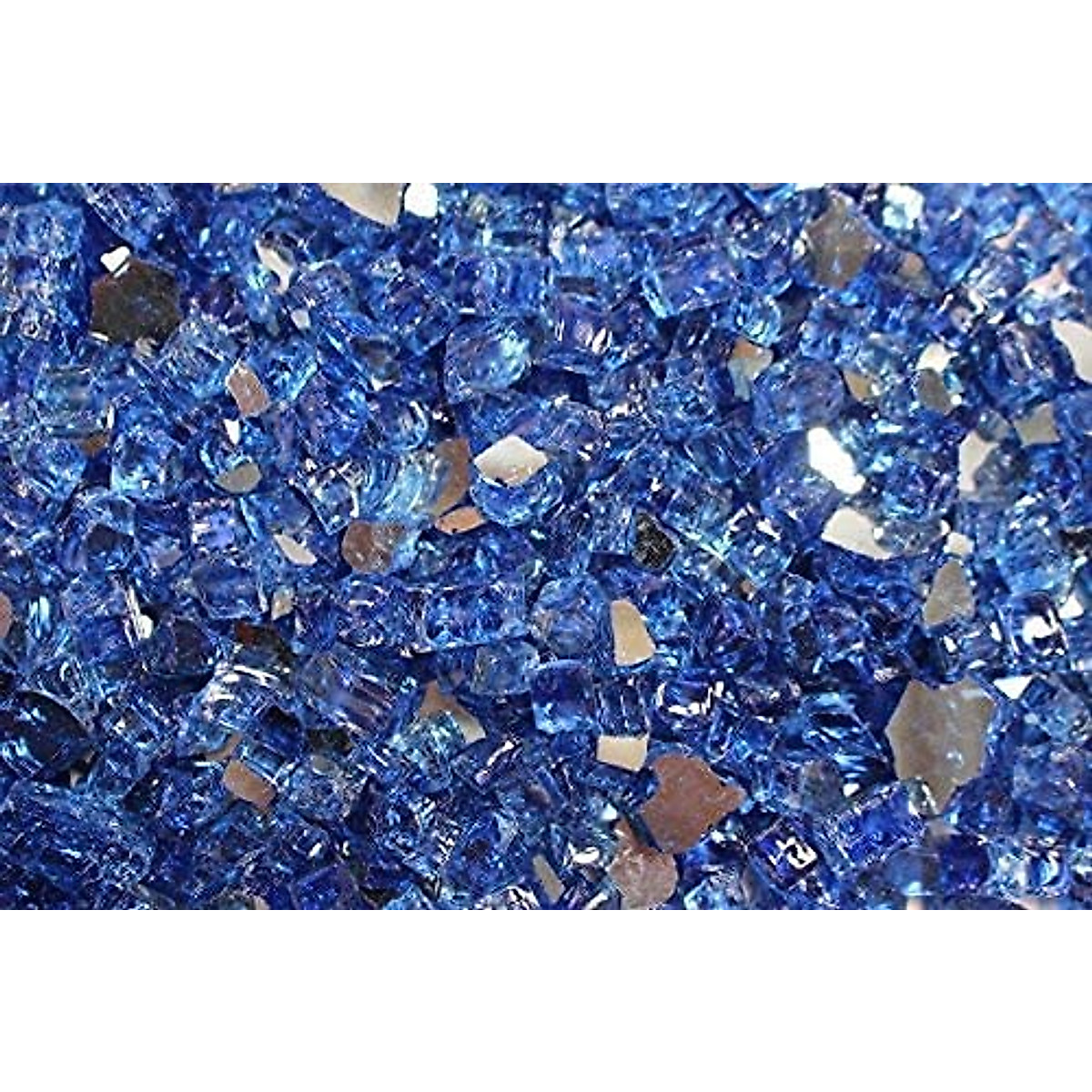 Exotic Fire Glass | Cobalt Blue Reflective Fire Pit Glass | 25 Pound Bag | Small 1/4 Inch Glass Size | Perfect for Any Natural Gas or Propane Outdoor Fire Pit